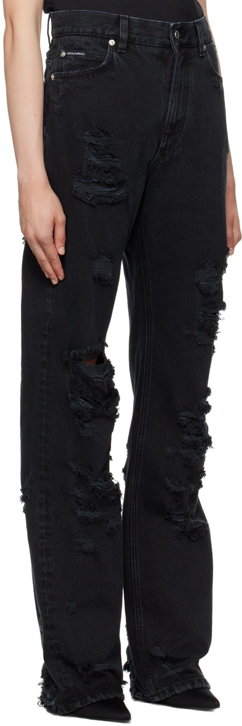 Dolce & Gabbana Dolce Gabbana High-waist Distressed Jeans
