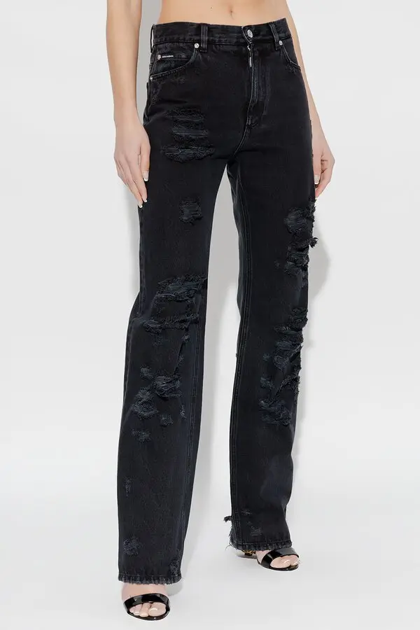 Dolce & Gabbana Dolce Gabbana High-waist Distressed Jeans