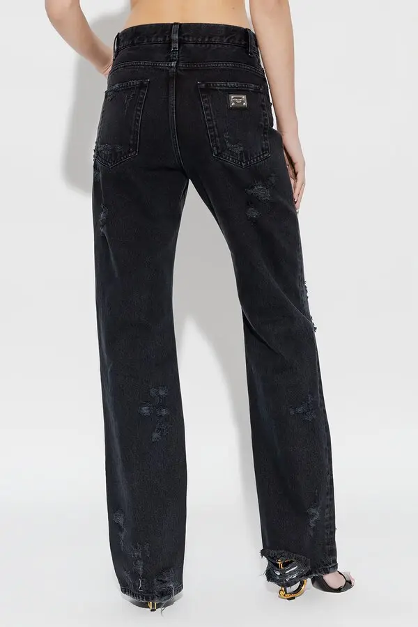 Dolce & Gabbana Dolce Gabbana High-waist Distressed Jeans