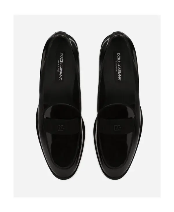 Dolce & Gabbana Logo-plaque Leather Slippers