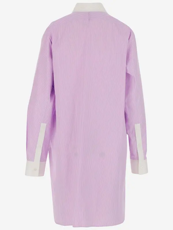 Loewe Striped Asymmetric Shirt In Striped Cotton Poplin