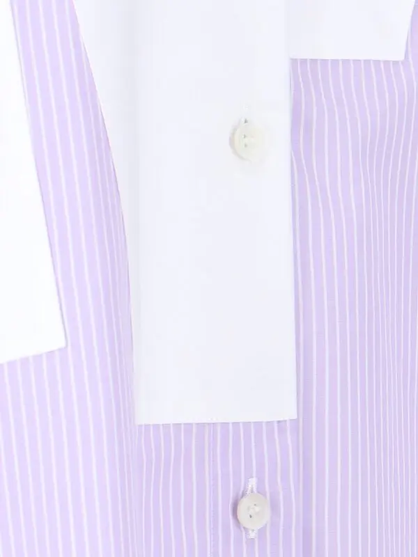 Loewe Striped Asymmetric Shirt In Striped Cotton Poplin