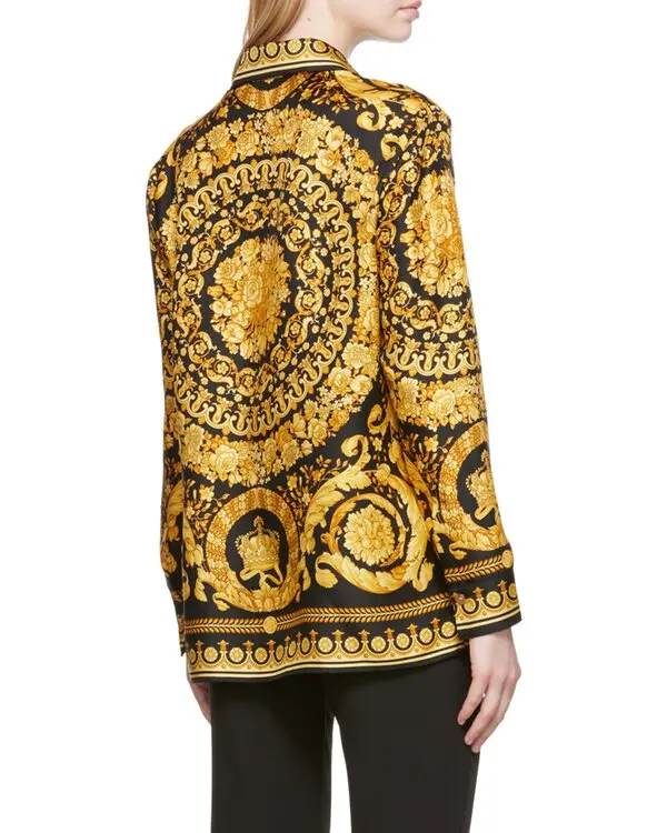 Versace Baroque Pattern Long Sleeved Shirt