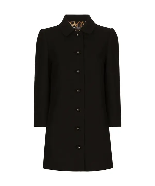 Dolce & Gabbana Logo-engraved Single-breasted Coat