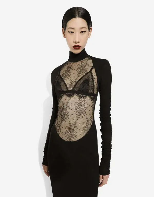 Dolce & Gabbana Lace-panel Midi Dress