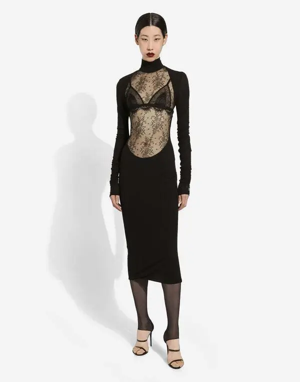 Dolce & Gabbana Lace-panel Midi Dress