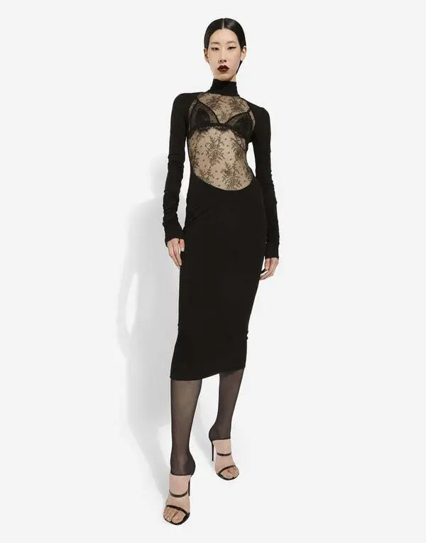 Dolce & Gabbana Lace-panel Midi Dress