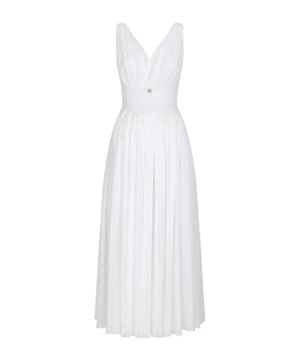 Dolce & Gabbana Shirred-panel Silk Midi Dress