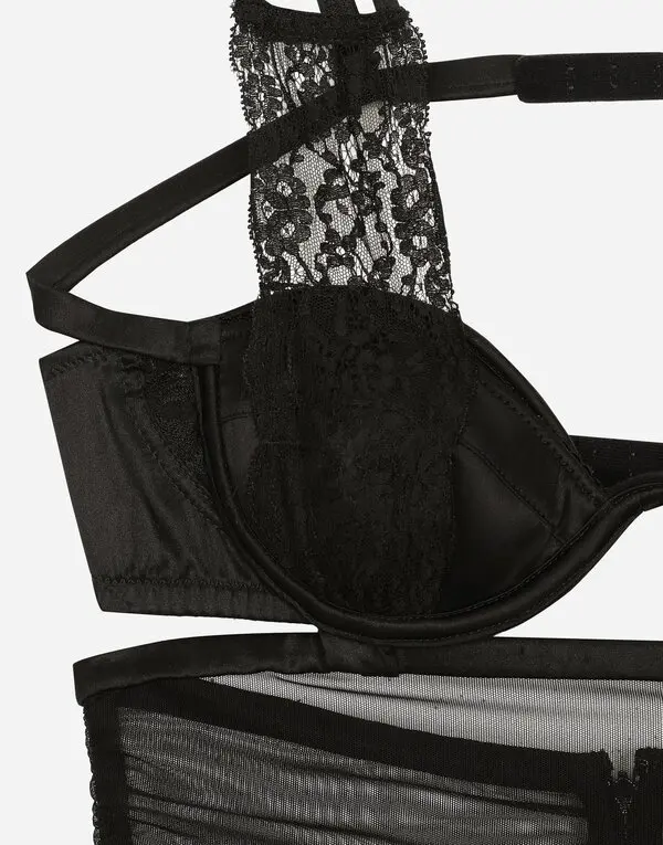 Dolce & Gabbana Dolce Gabbana Corset Detailed Tulle Calf-length Dress