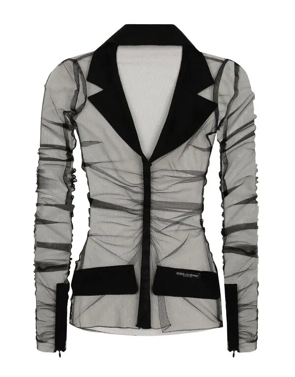 Dolce & Gabbana Dolce Gabbana Semi-sheer Tulle Blouse - Gray
