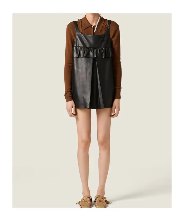 Miu Miu Nappa Leather Mini-dress