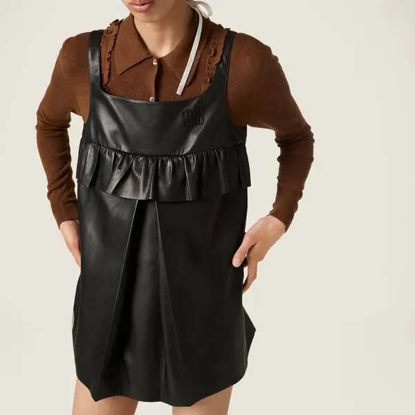 Miu Miu Nappa Leather Mini-dress
