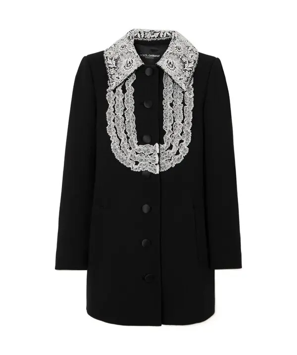 Dolce & Gabbana Bib-collar Virgin Wool-blend Minidress