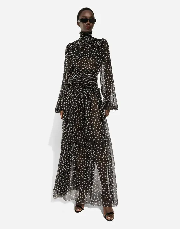 Dolce & Gabbana Polka Dot-print Silk Dress