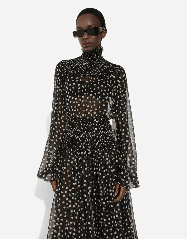 Dolce & Gabbana Polka Dot-print Silk Dress