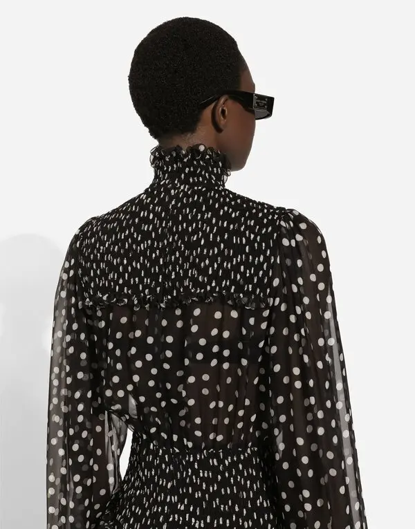 Dolce & Gabbana Polka Dot-print Silk Dress
