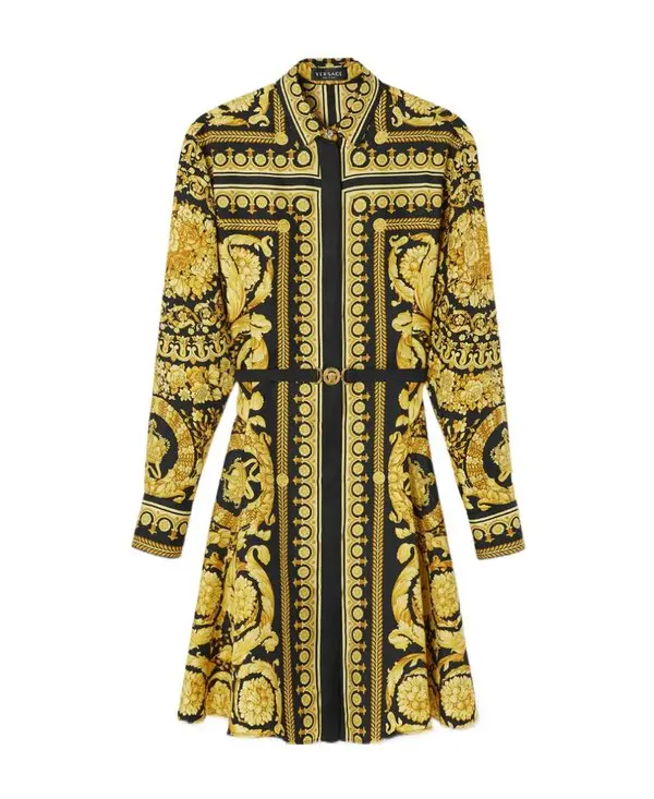 Versace Heritage Baroque-print Silk Minidress