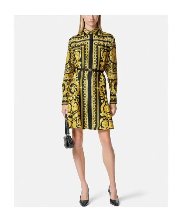 Versace Heritage Baroque-print Silk Minidress