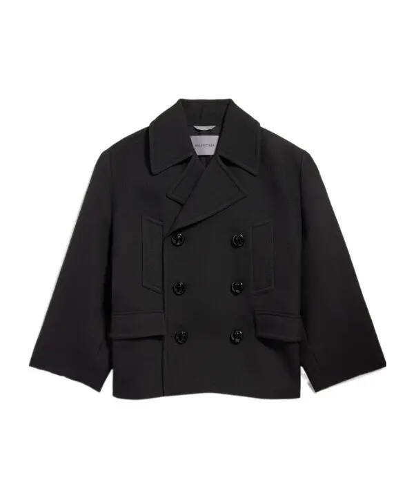 Balenciaga Short Peacoat - Black