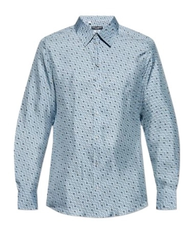 Dolce & Gabbana Dolce Gabbana Tie Printed Martini-fit Shirt - Blue