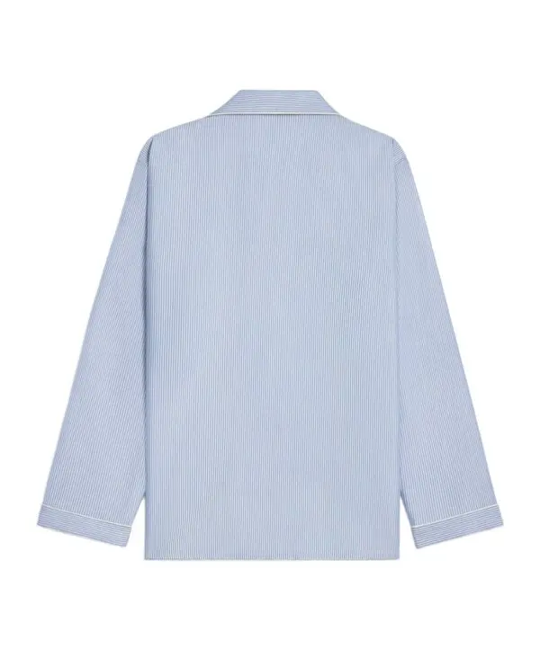 Celine Pajama Shirt In Striped Silk