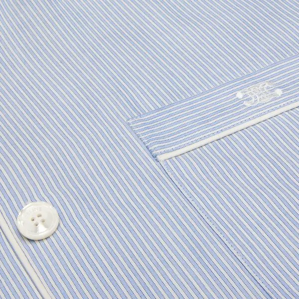 Celine Pajama Shirt In Striped Silk