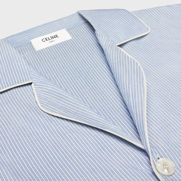 Celine Pajama Shirt In Striped Silk
