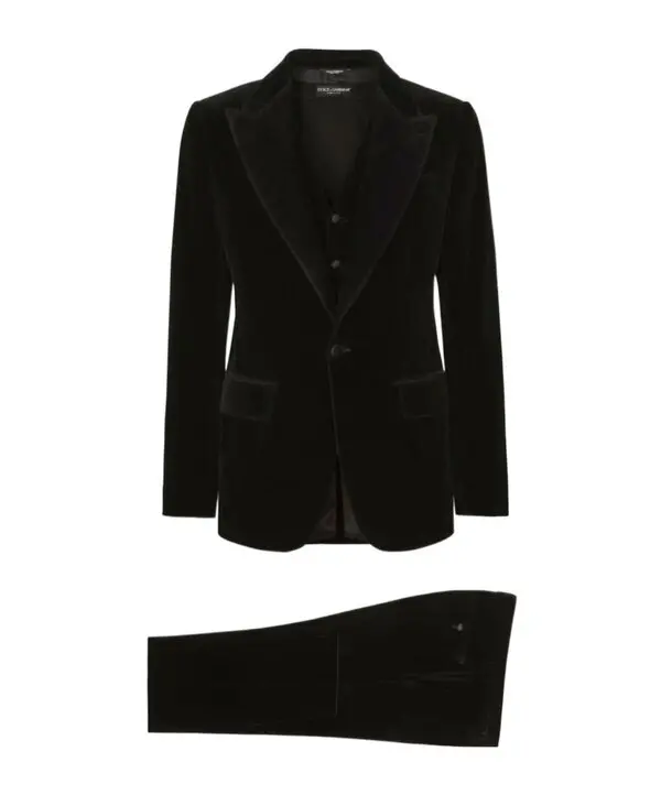 Dolce & Gabbana Single-breasted 3 Piece Velvet Suit
