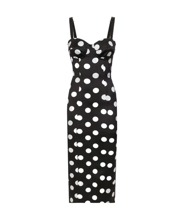 Dolce & Gabbana Dolce Gabbana Polka Dot Printed Sleeveless Dress