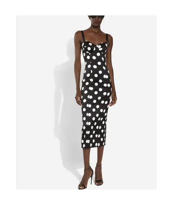 Dolce & Gabbana Dolce Gabbana Polka Dot Printed Sleeveless Dress