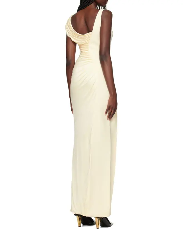 Versace Medusa Head Logo Plaque Side-slit Maxi Dress