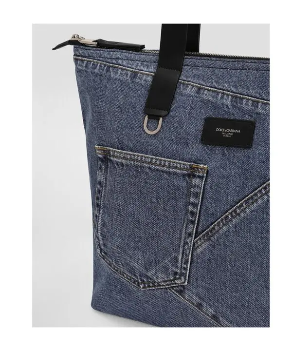 Dolce & Gabbana Medium Quilted Denim Shopping Bag