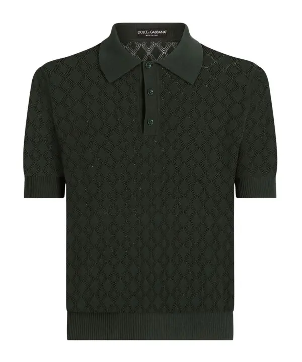 Dolce & Gabbana Knitted Polo Shirt - Green
