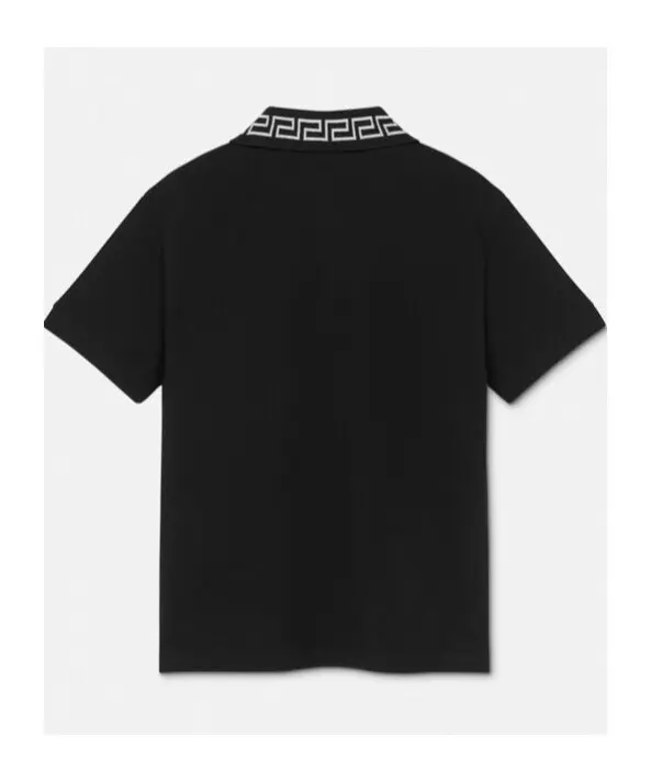 Versace Greca-detail Cotton Polo Shirt