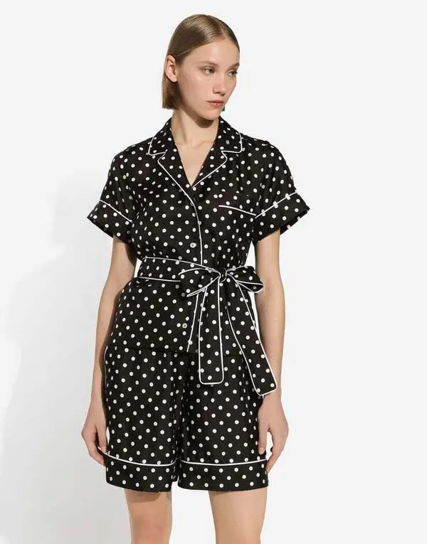 Dolce & Gabbana Dolce Gabbana Polka-dot Printed Pajama Shorts