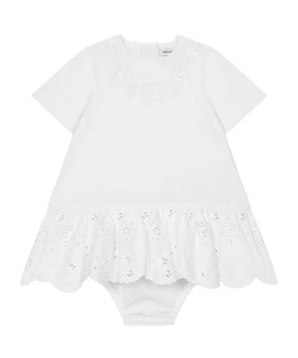 Dolce & Gabbana Embroidered-logo Cotton Dress