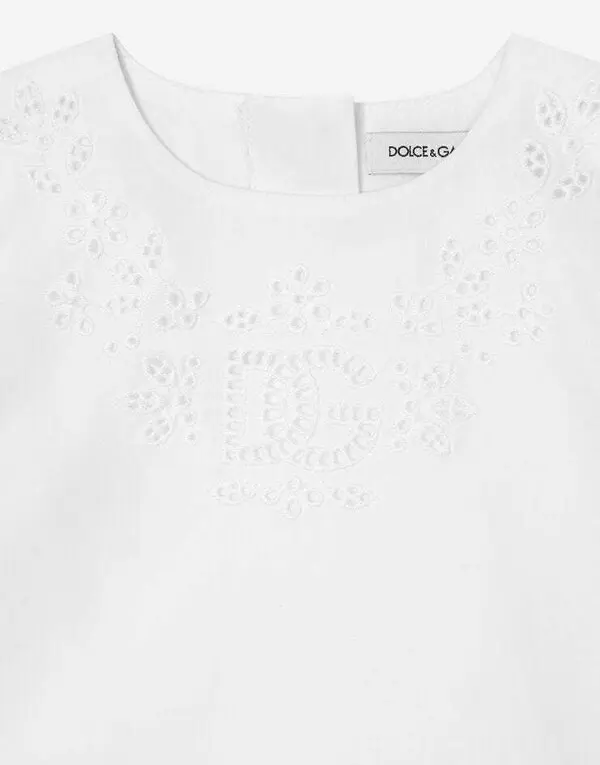 Dolce & Gabbana Embroidered-logo Cotton Dress