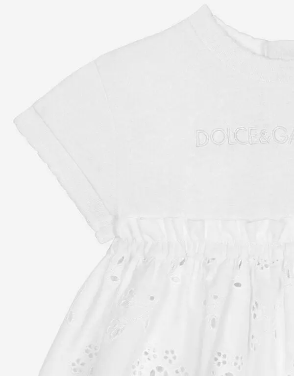 Dolce & Gabbana Embroidered-logo Cotton Dress