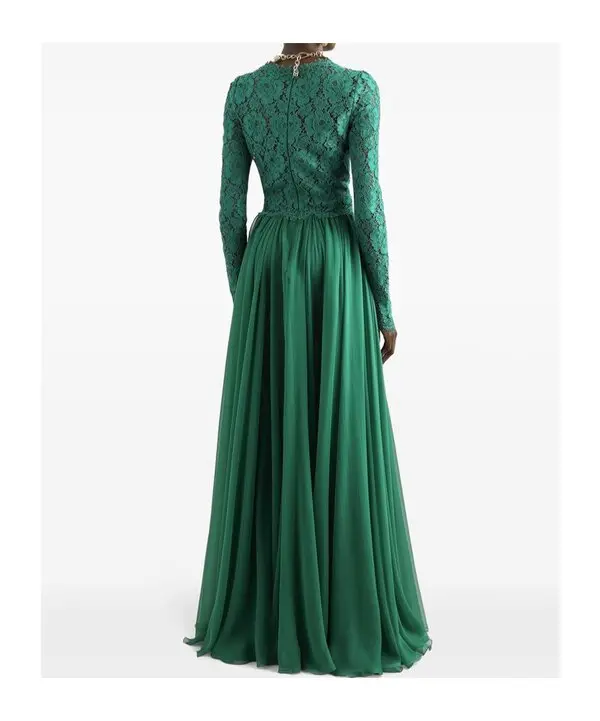 Dolce & Gabbana Dolce Gabbana Long Floral Cordonetto Lace Dress