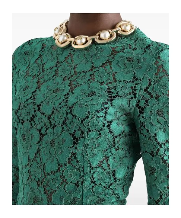 Dolce & Gabbana Dolce Gabbana Long Floral Cordonetto Lace Dress