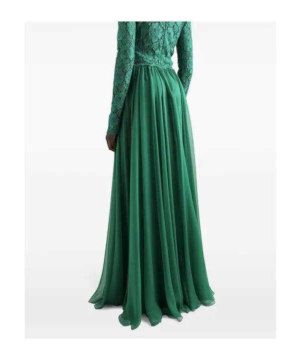 Dolce & Gabbana Dolce Gabbana Long Floral Cordonetto Lace Dress