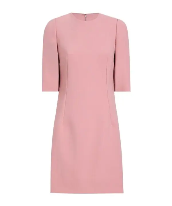 Dolce & Gabbana Dolce Gabbana Fitted Waist Short-sleeved Midi Dress - Pink