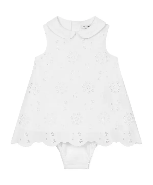 Dolce & Gabbana Broderie-anglaise Cotton Dress Set