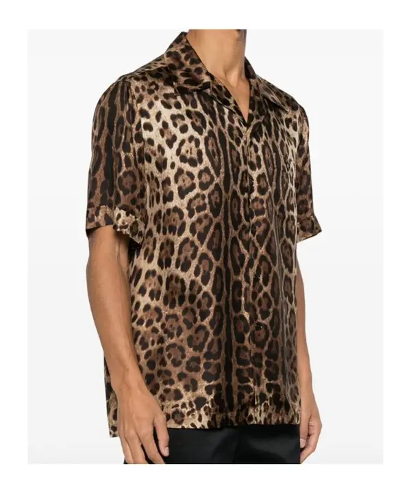 Dolce & Gabbana Dolce Gabbana Leopard Printed Bowling Shirt