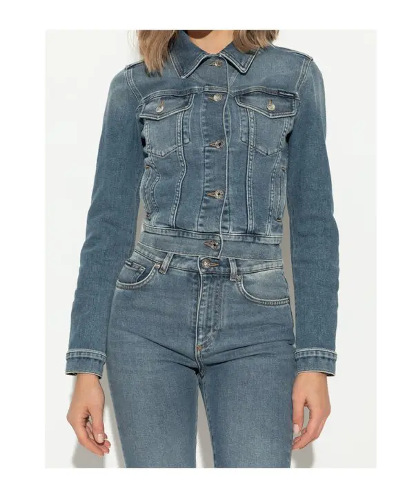 Dolce & Gabbana Dolce Gabbana Logo Plaque Denim Jacket
