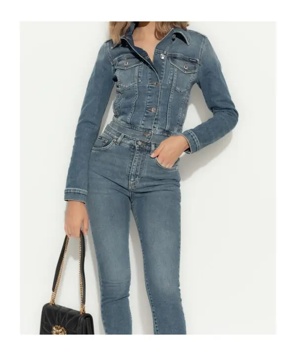 Dolce & Gabbana Dolce Gabbana Logo Plaque Denim Jacket