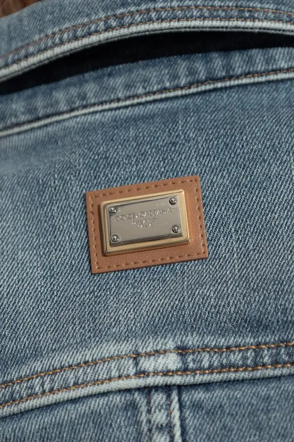 Dolce & Gabbana Dolce Gabbana Logo Plaque Denim Jacket