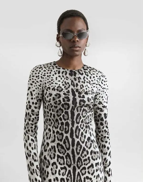 Dolce & Gabbana Dolce Gabbana Animal Printed Midi Dress