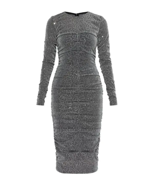 Dolce & Gabbana Dolce Gabbana Sequined Draped Calf-length Dress