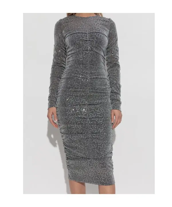 Dolce & Gabbana Dolce Gabbana Sequined Draped Calf-length Dress